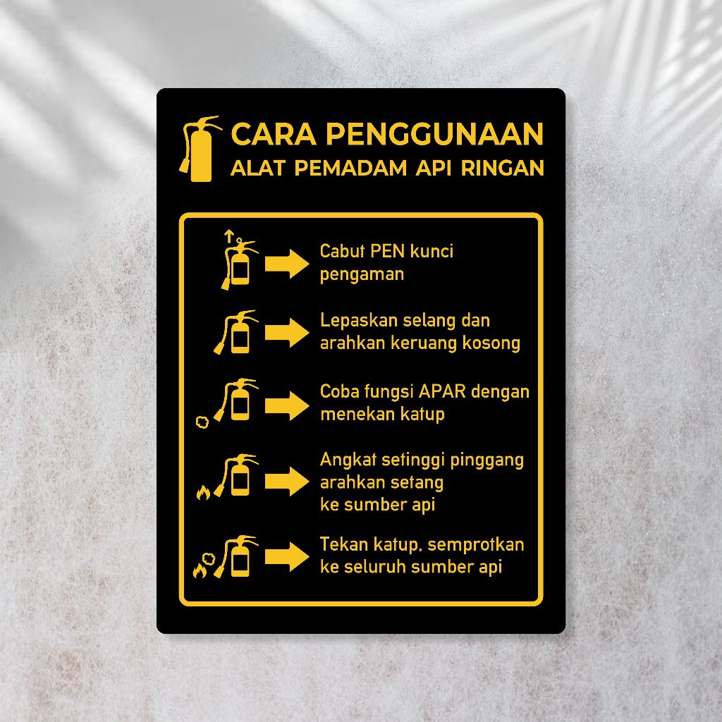 Jual Sign Akrilik APAR | Akrilik Cara menggunakan APAR lengkap | Shopee ...