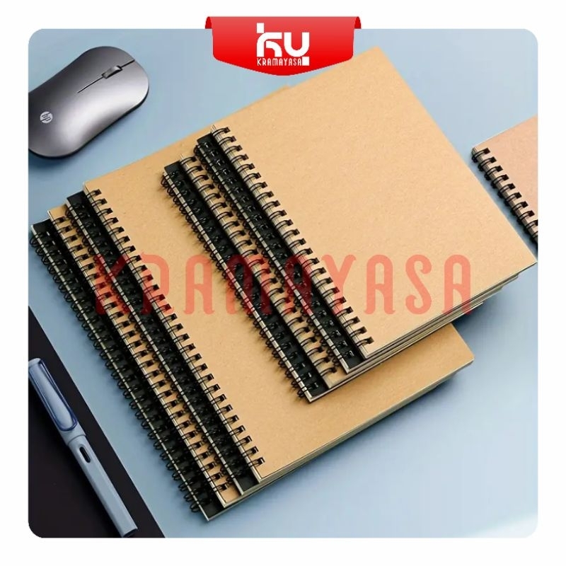 Jual Notebook A5 isi Garis dan Polos / Notebook Ring Spiral isi 50 ...