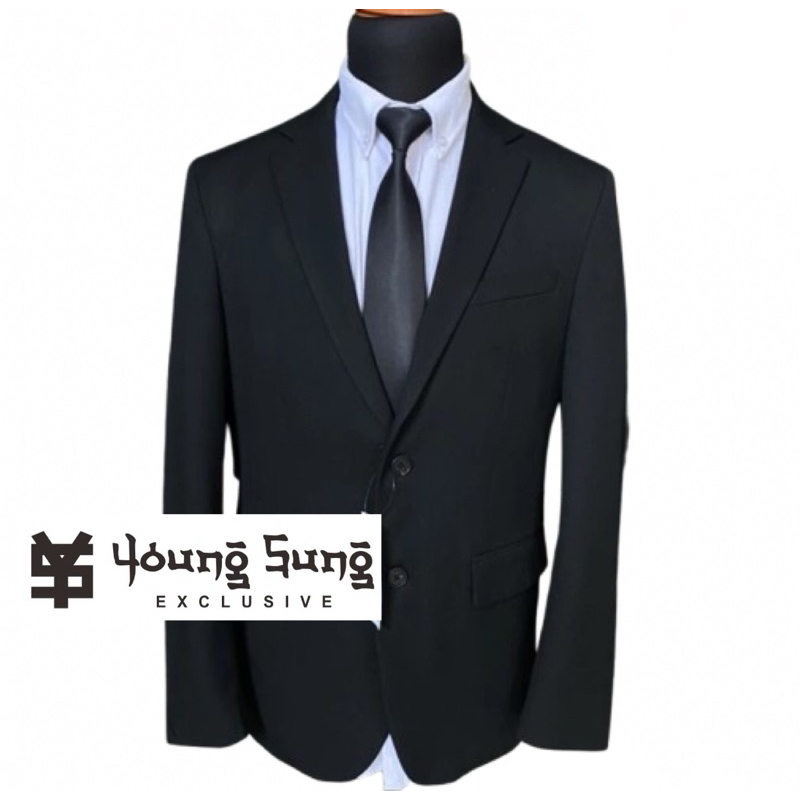 Jual Jas Wedding Jas Pernikahan Hitam Casual Kancing 2 Model Slim Fit Body Fit Jas Blazer Pria ...