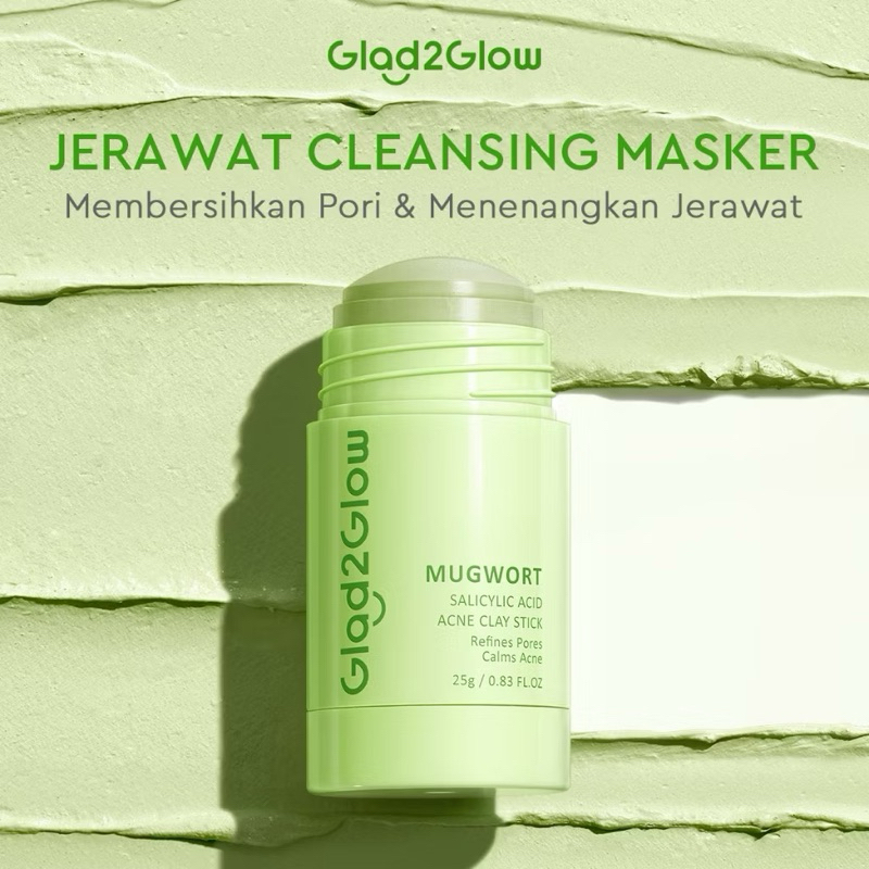 Jual Glad2Glow Real Mugwort Salicylic Acid Acne Control Clay Mask Stick | Shopee Indonesia