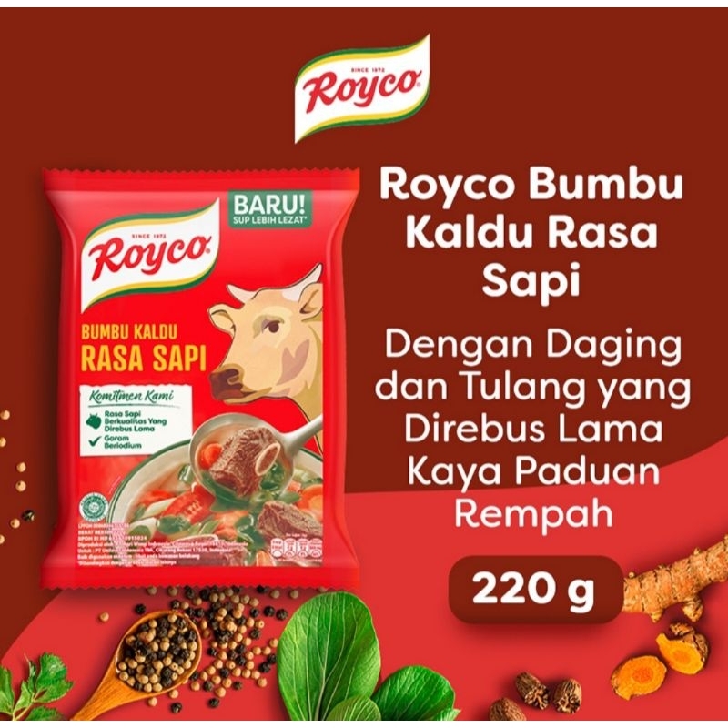 Jual Royco Bumbu Kaldu Rasa Sapi dan ayam 220 gram | Shopee Indonesia