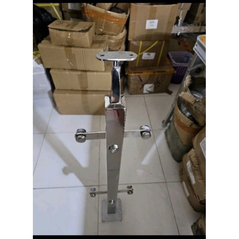 Jual tiang railing kaca lonceng solid premium tangga kaca stainless ...