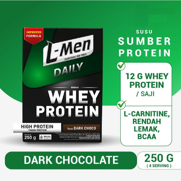Jual L-Men Daily Whey Protein 250g - Susu Tinggi Protein | Shopee Indonesia