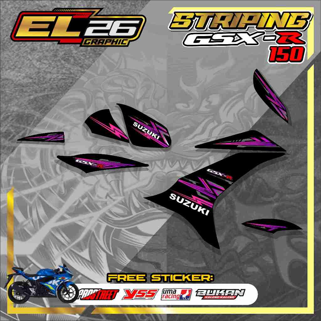 Jual 652 STRIPING STICKER GSX-R 150 - STICKER GSX-R 150 MOTIF GARIS ...