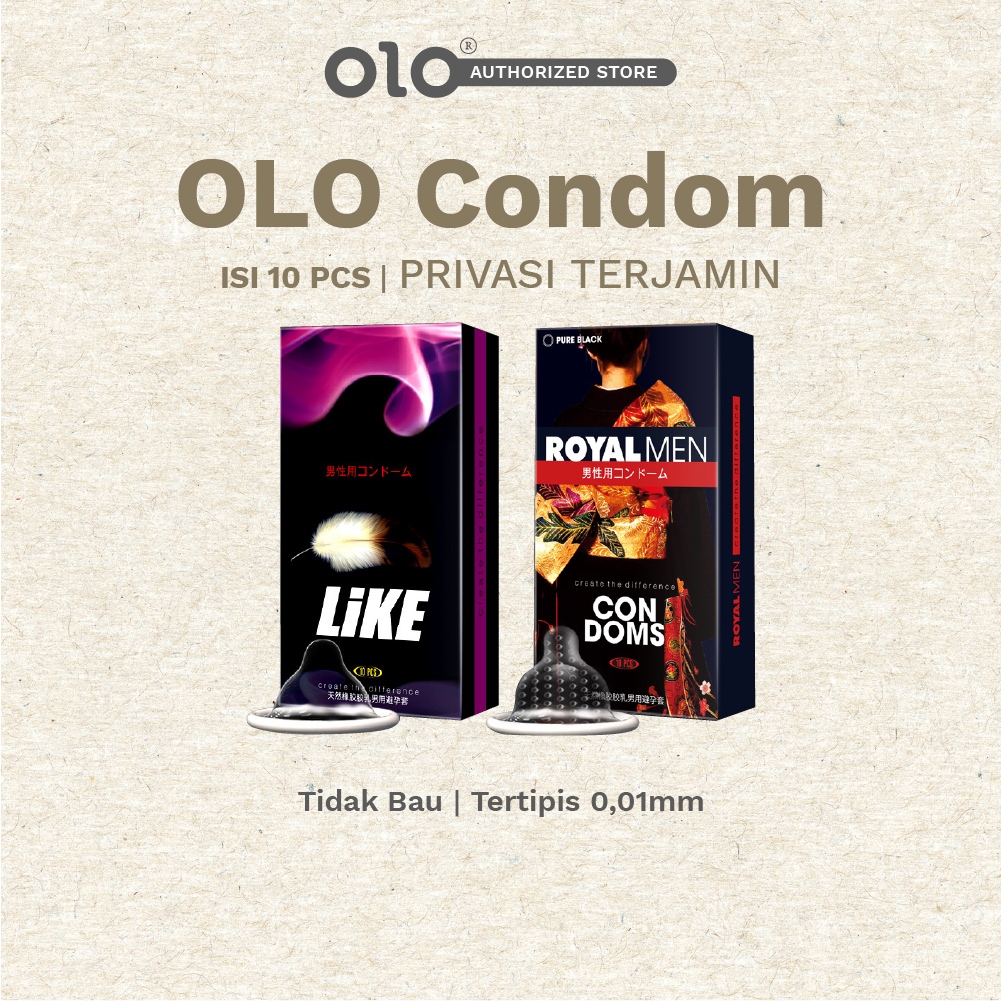 Jual Kondom OLO 001 Varian Like / Royal Men 1 Box isi 10 Pcs Condom 00.1 Paling Tipis Bergerigi ...