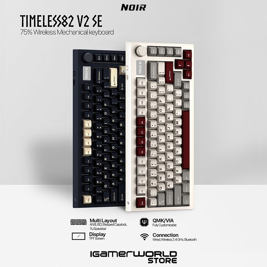 Jual Noir Timeless82 V2 SE 75% Wireless Mechanical Gaming Keyboard ...