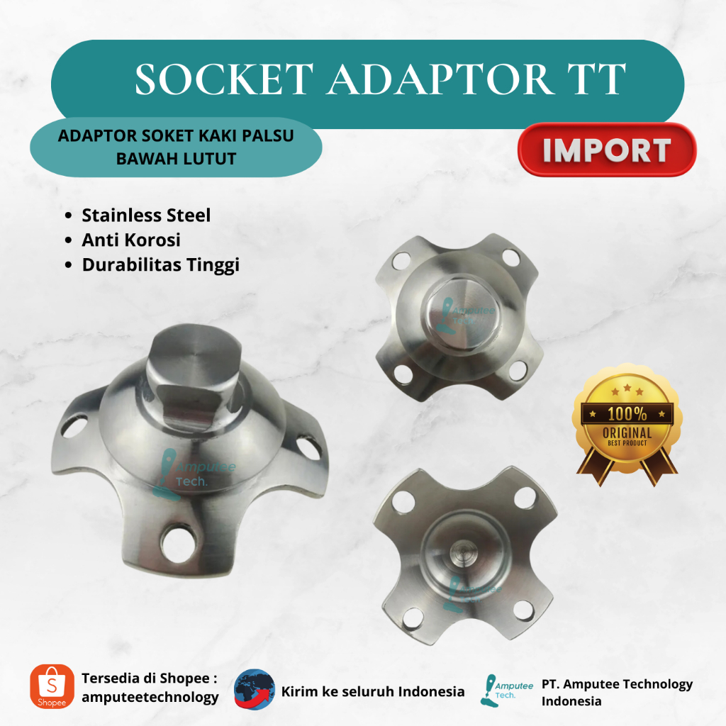 Jual Socket Adaptor Transtibial | Adaptor Socket Kaki Palsu Bawah Lutut ...