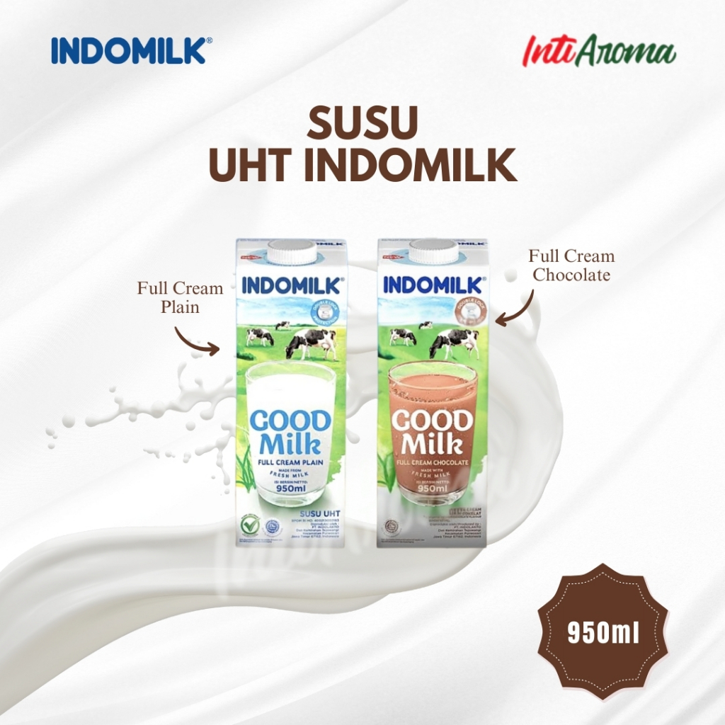Jual Susu Indomilk Good Milk Susu Cair UHT Full Cream Plain / Full Cream Chocolate kemasan 950ml ...