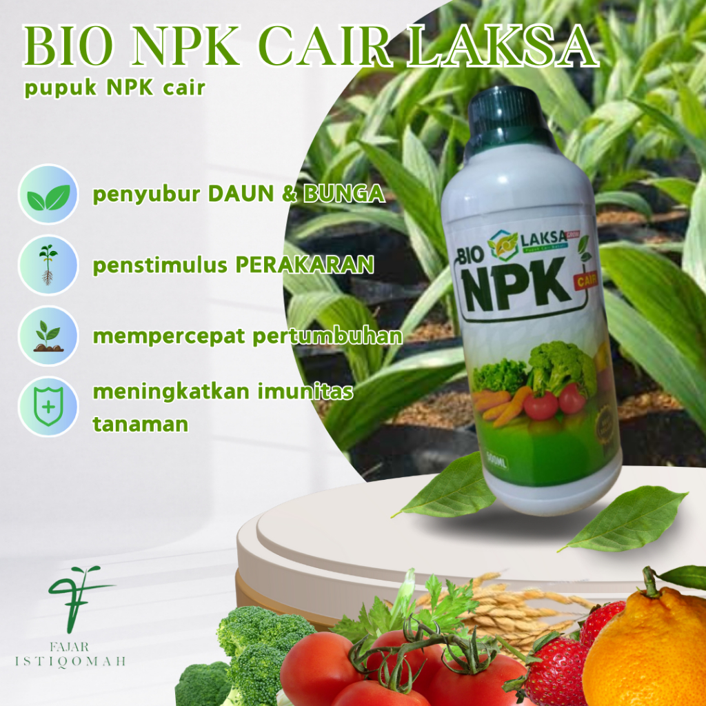 Jual (ISI 500 ML) BIO NPK CAIR LAKSA GROW PUPUK NPK CAIR pupuk PELEBAT kelapa sawit, pupuk ...