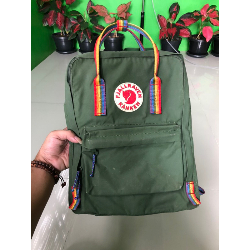 Jual Fjallraven kanken forest green-rainbow Original | Shopee Indonesia