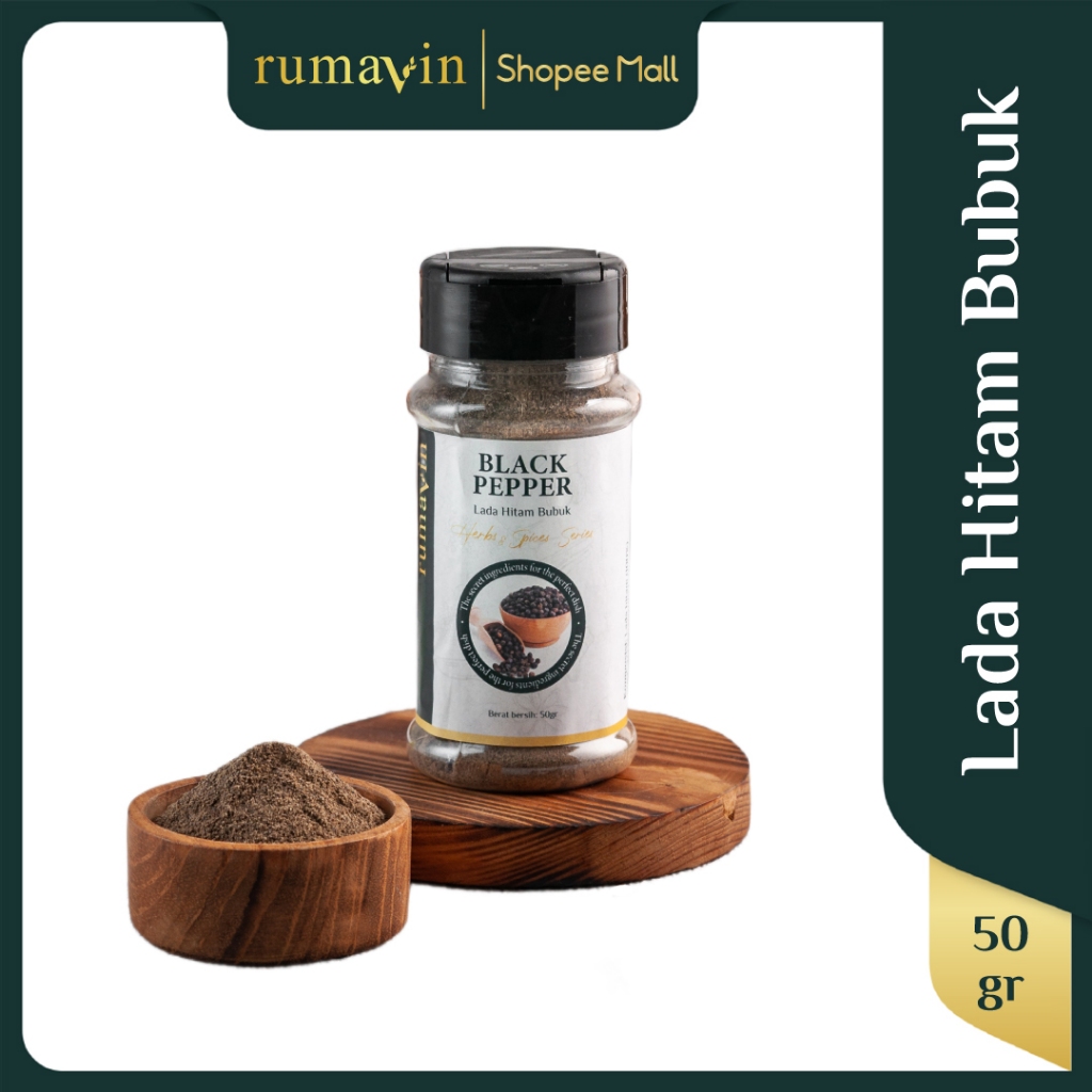 Jual Rumavin - Premium Rempah Black Pepper Powder / Lada Hitam Bubuk ...
