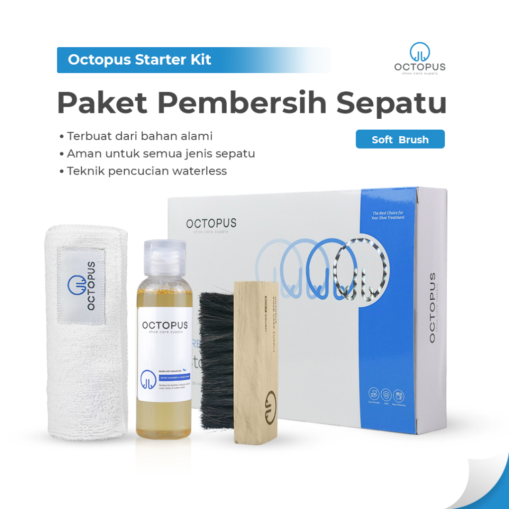Jual Octopus Shoes cleaner kit Paket Pembersih Sepatu Tas Topi Sabun ...