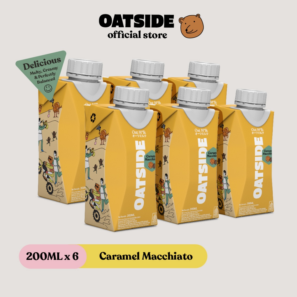 Jual OATSIDE Mini Cap Oat Milk Caramel Macchiato 200ml (6pcs) (Kemasan ...