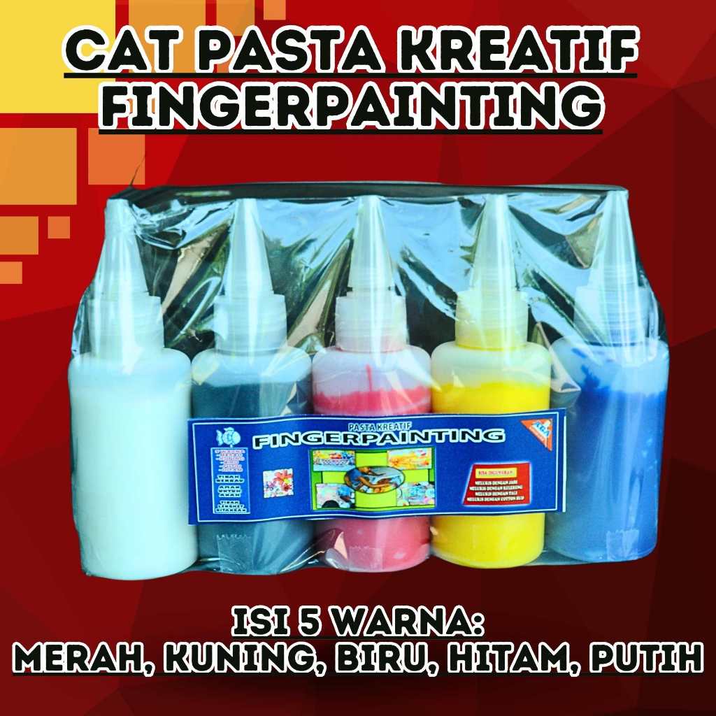 Jual cat pasta kreatif fingerpainting 3 dan 5 warna isi 100ml dan 200ml ...