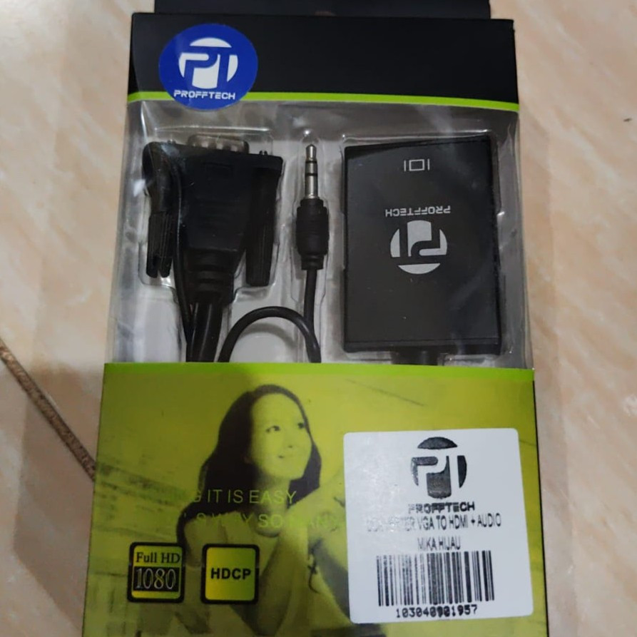 Jual Profftech Converter VGA To HDMI Audio + Cable | Shopee Indonesia