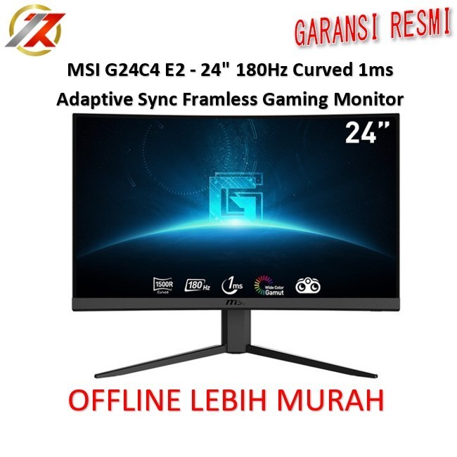 Jual Monitor MSI G24C4 E2 - 24" 24 INCH 180Hz Curved 1ms Adaptive Sync Framless Gaming Monitor ...