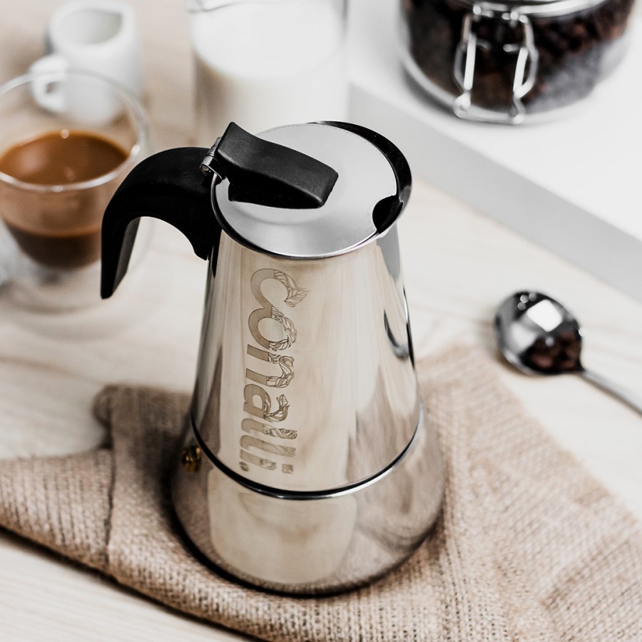 Jual TERRAMART 4 CUP MOKAPOT STAINLESS STEEL INDUCTION 200ML ESPRESSO ...