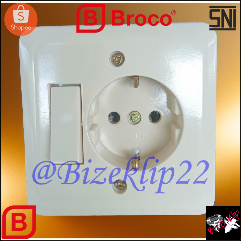 Jual IB Broco Saklar tanam tunggal / engkel + Stop kontak arde / 525161 ...