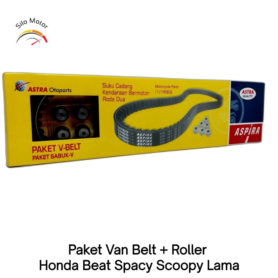 Jual Paket Van Belt V-Belt Panbel + Roller Aspira Honda Beat Spacy ...