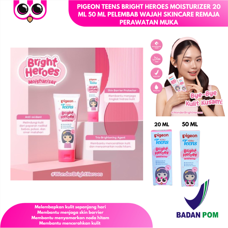 Jual PIGEON TEENS BRIGHT HEROES MOISTURIZER 20 ML 50 ML PELEMBAB WAJAH ...