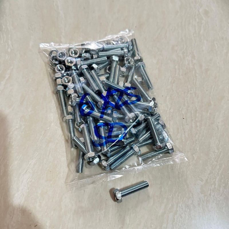 Jual Baut Mur Putih 6x25 BMP Baut 10 [PAKET 50 pcs] | Shopee Indonesia