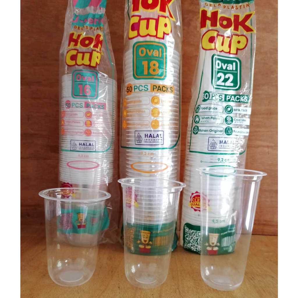 Jual Gelas Cup U Series Oval Hok Cup Oval 16 Oz 18 Oz 22 Oz Gelas ...
