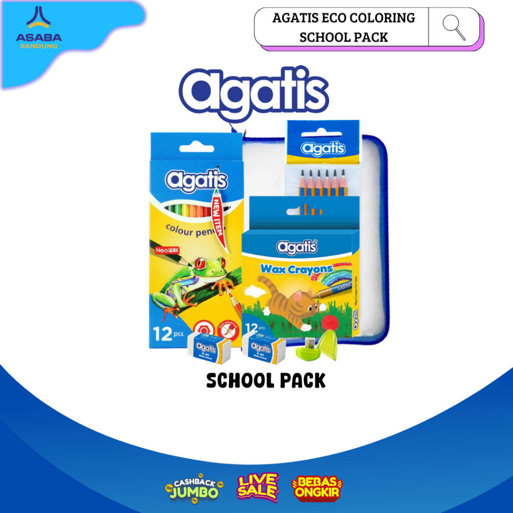 Jual Asaba Bandung - AGATIS ECO COLORING SCHOOL PACK / PAKET ALAT TULIS ...