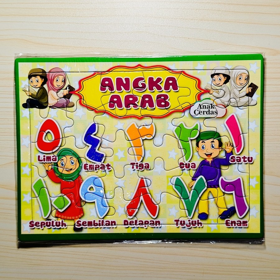 Jual Puzzle / Puzle / Pazel Angka Hijaiyah - belajar bilangan Arab ...