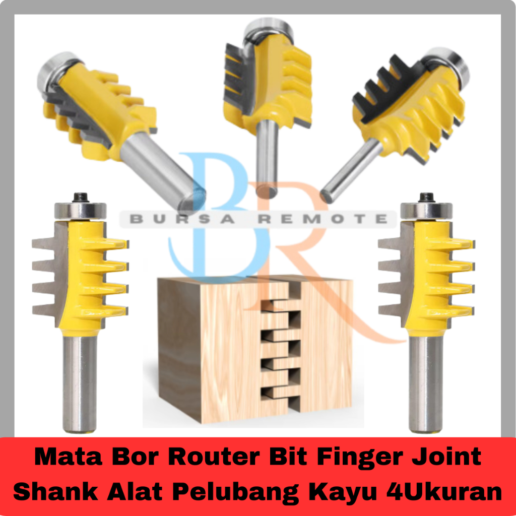 Jual Mata Bor Router Bit Finger Joint Shank Alat Pelubang Kayu 4Ukuran ...