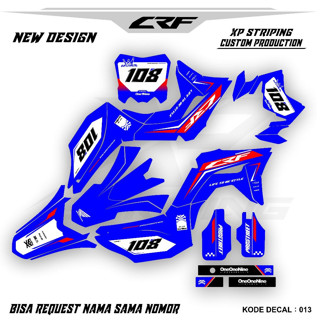 Jual Decal Stiker CRF 150 L Full Body - Sticker Decal Honda CRF 150 L Full Body. XP.013 | Shopee ...