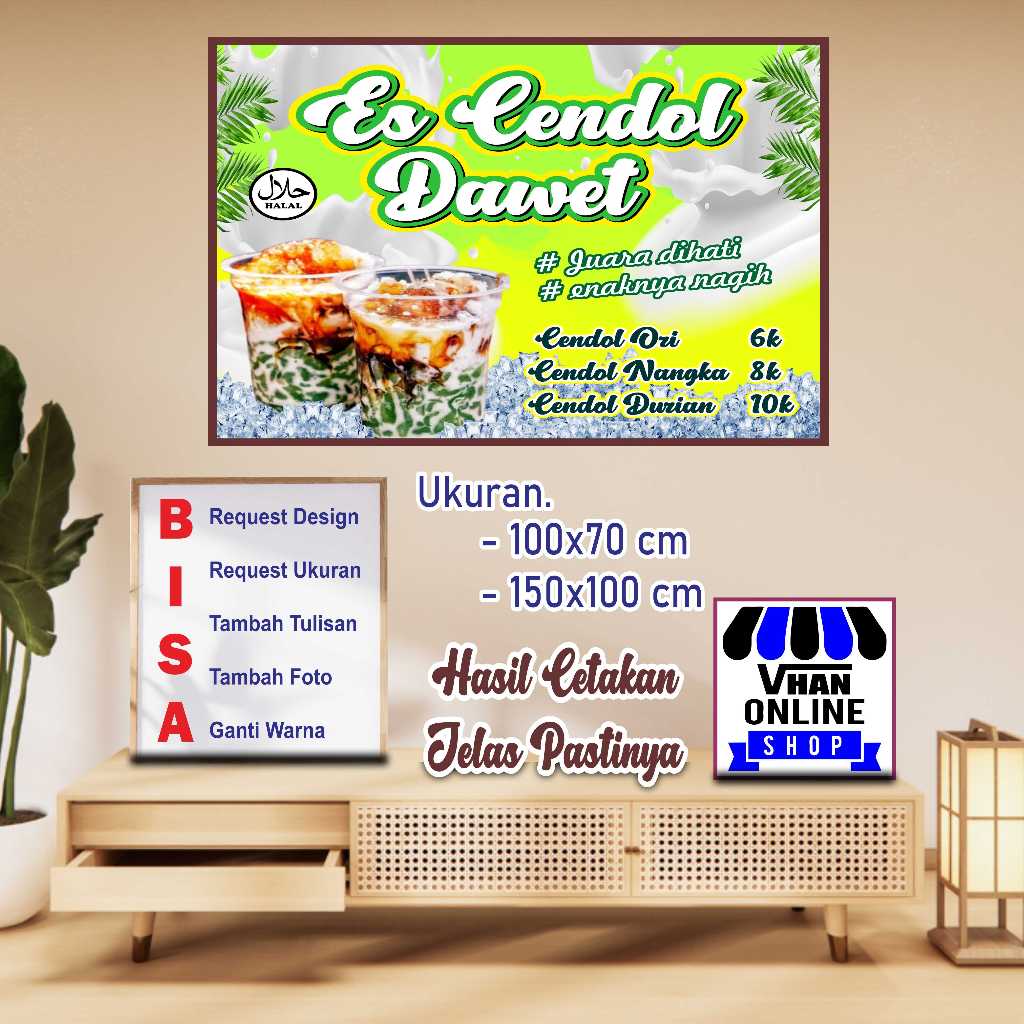 Jual Cetak Spanduk Banner Es Cendol Dawet Model Desin Keren | Shopee ...