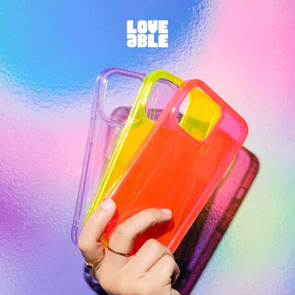 Jual LOVEABLE Neon Hologram Sillicone Case For iphone 11 12 13 14 PRO ...