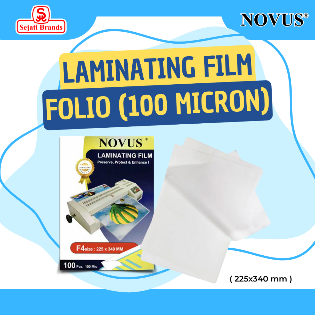 Jual NOVUS Laminating Plastik Folio F4 100 Micron (225x340mm) | Plastik ...