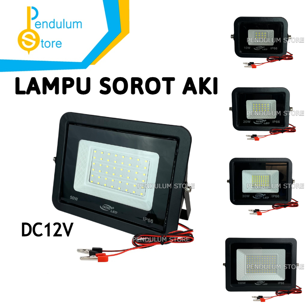 Jual Lampu Sorot Aki / Accu DC 12V 10 Watt 20 Watt 30 Watt 50 Watt 100 Watt SMD LED Flood Light ...