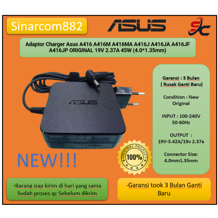 Jual Adaptor Charger Asus A416 A416M A416MA A416J A416JA A416JF A416JP ...