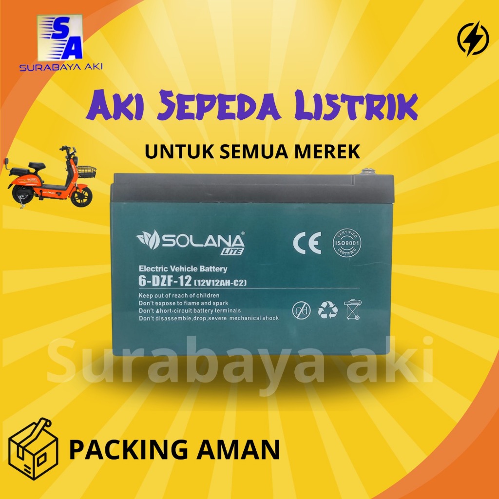 Jual Aki Sepeda Listrik SELIS UWINFLY EXOTIC PACIFIC GODA VOLTA SUPER RIDER SMUA MERK SOLANA 12v ...