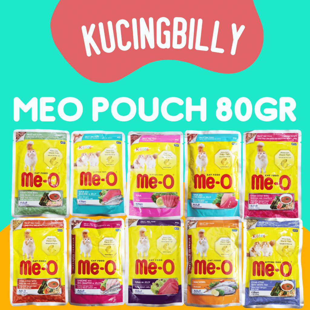 Jual Meo pouch 80gr sachet saset makanan kucing basah me o | Shopee ...