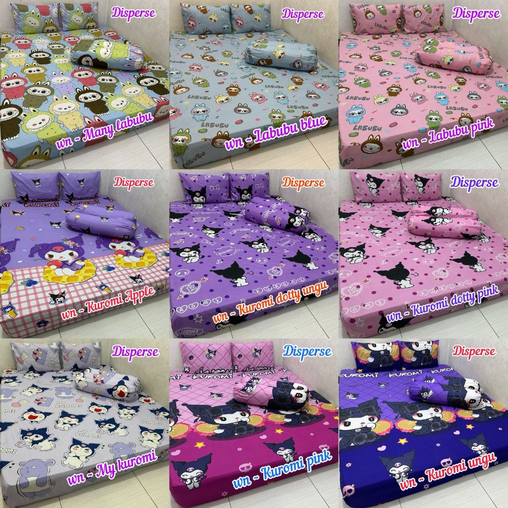 Jual Promo 1.1 Motif KUROMI LABUBU tinggi 20cm Spre set sarban | Shopee ...