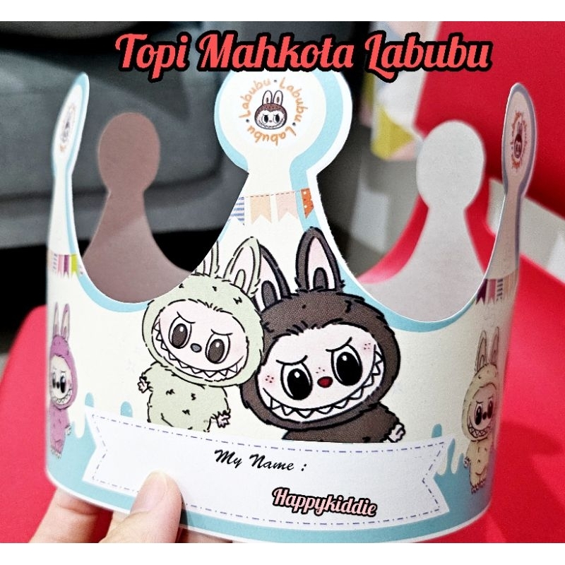 Jual TOPI MAHKOTA LABUBU TOPI ULANG TAHUN TOPI PESTA HAPPY BIRTHDAY ...