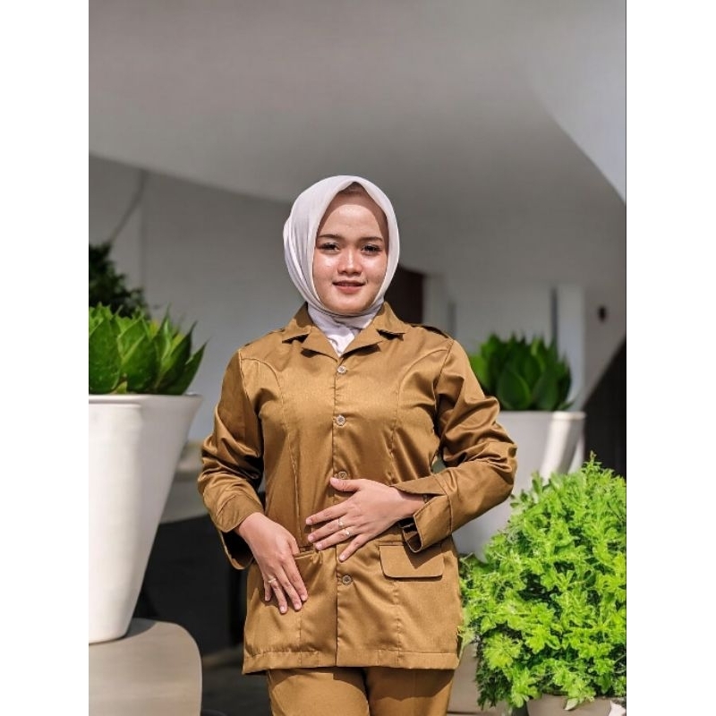 Jual ATASAN dan BAWAHAN Setelan PNS,Baju dinas dan seragam GURU PDH DINAS Model Saku Dada Yo ...