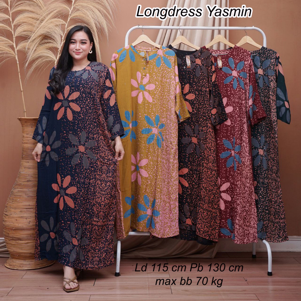 Jual Daster Panjang Yasmin Kancing Depan | Shopee Indonesia