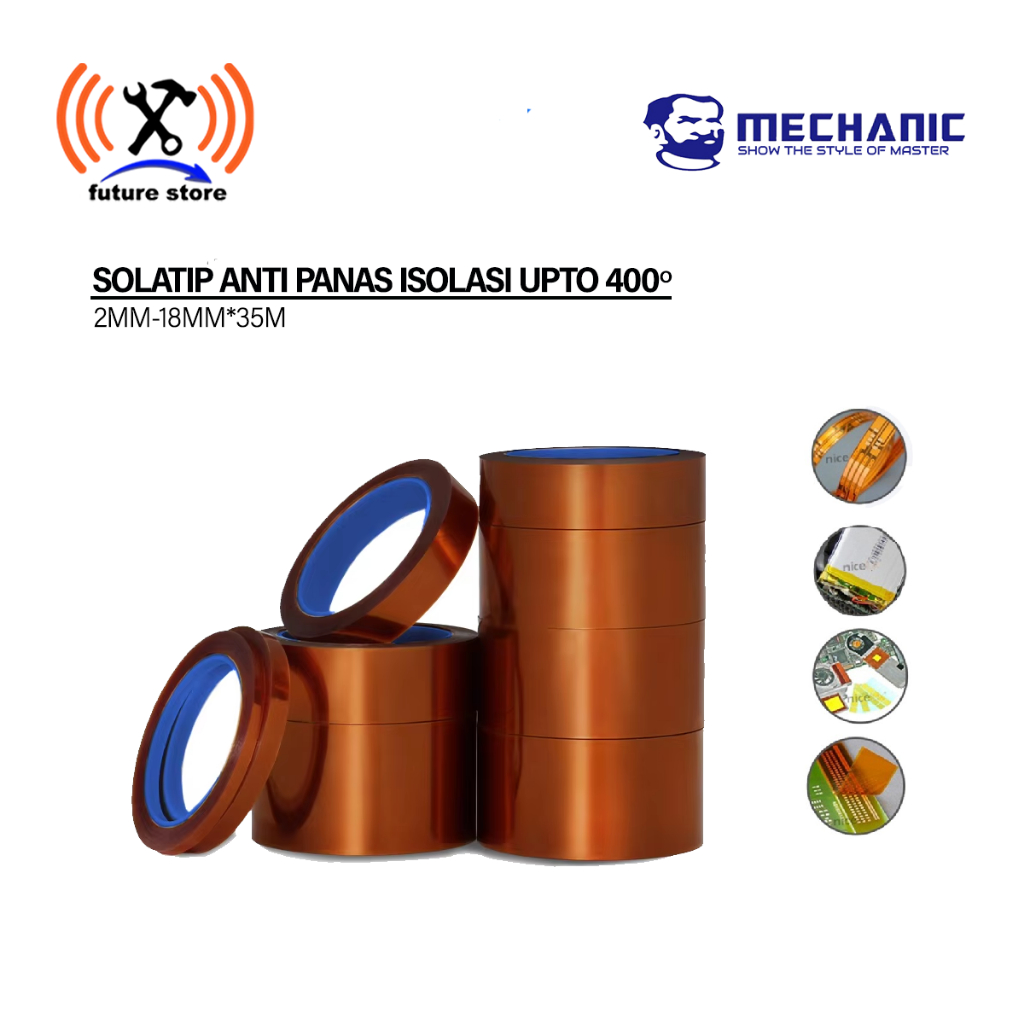Jual MECHANIC UPTO 400° SOLATIP ANTI PANAS MECHANIC 2MM-4MM-12MM*35M ...