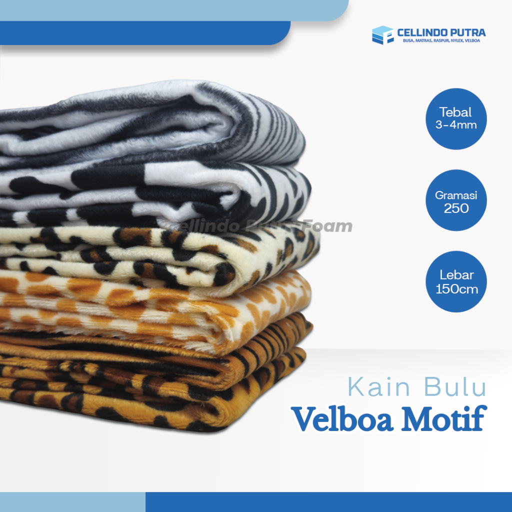 Jual Cellindo - Kain Bulu Velboa Motif Hewan Banyak Varian Tebal Bulu ...