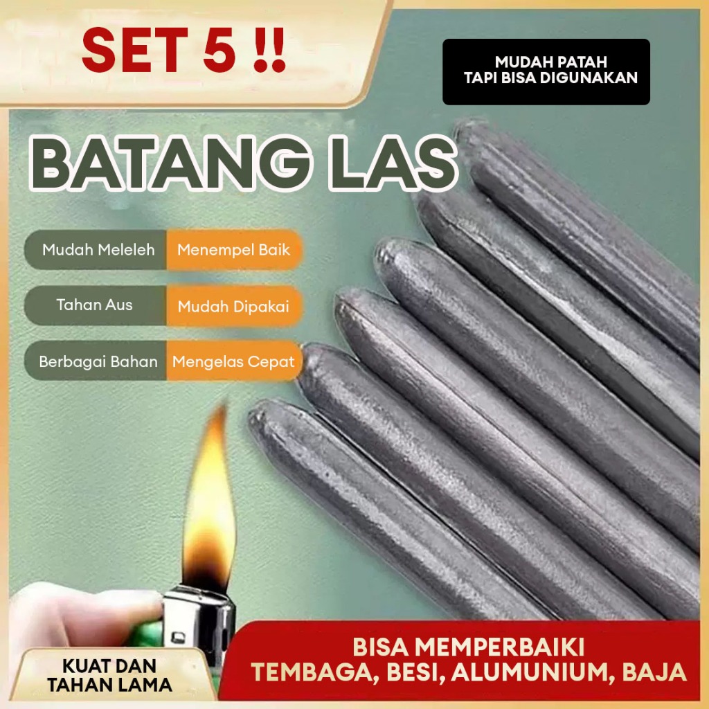 Jual SET 5 Batang Las Bahan Mudah Meleleh dan Melekat Kuat Cocok untuk ...