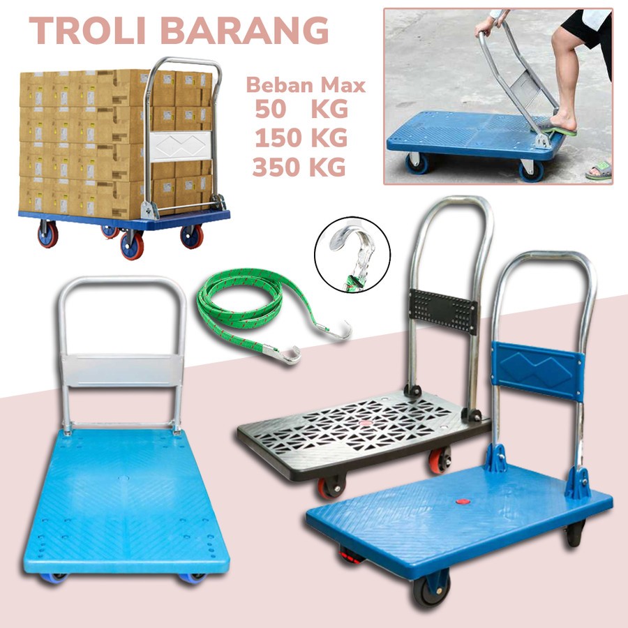 Jual Trolley Barang Roda Dorong Alat Angkat Antar Barang Troli Lipat ...