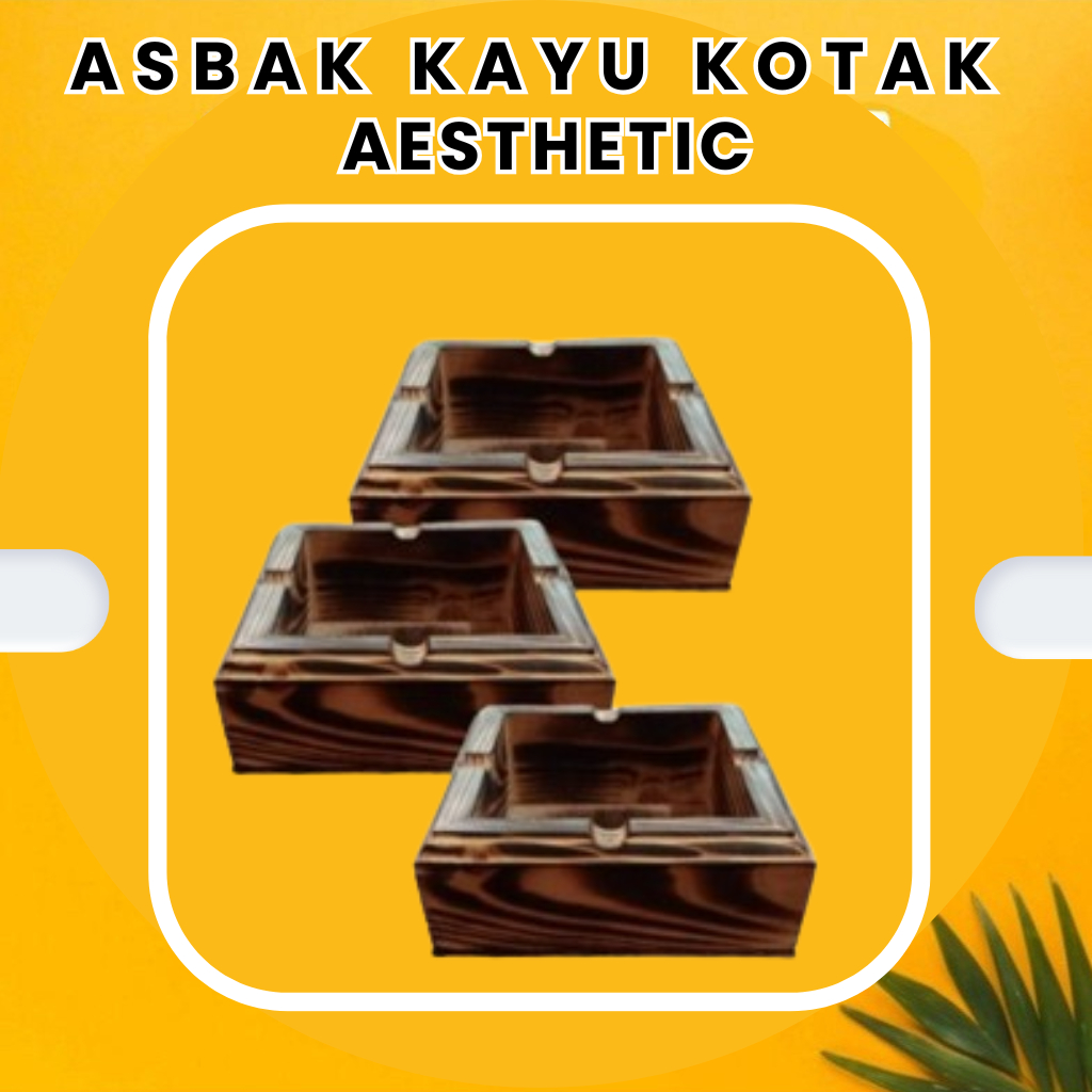 Jual asbak kayu model kotak/asbak sampah latu rokok/asbak kayu unik ...