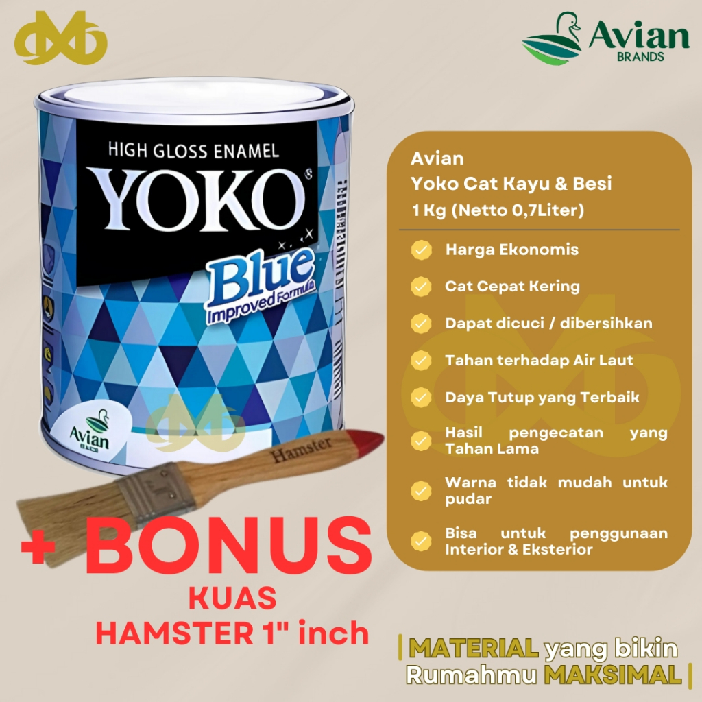 Jual Avian | Yoko Cat Kayu dan Besi | 1 Kg (netto 0,7L) | Shopee Indonesia