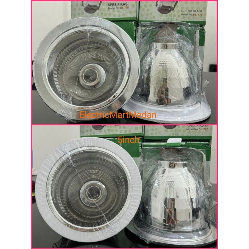 Jual sarang lampu 5inch/downlight 5inch fitting e27/rumah lampu 5 inch ...