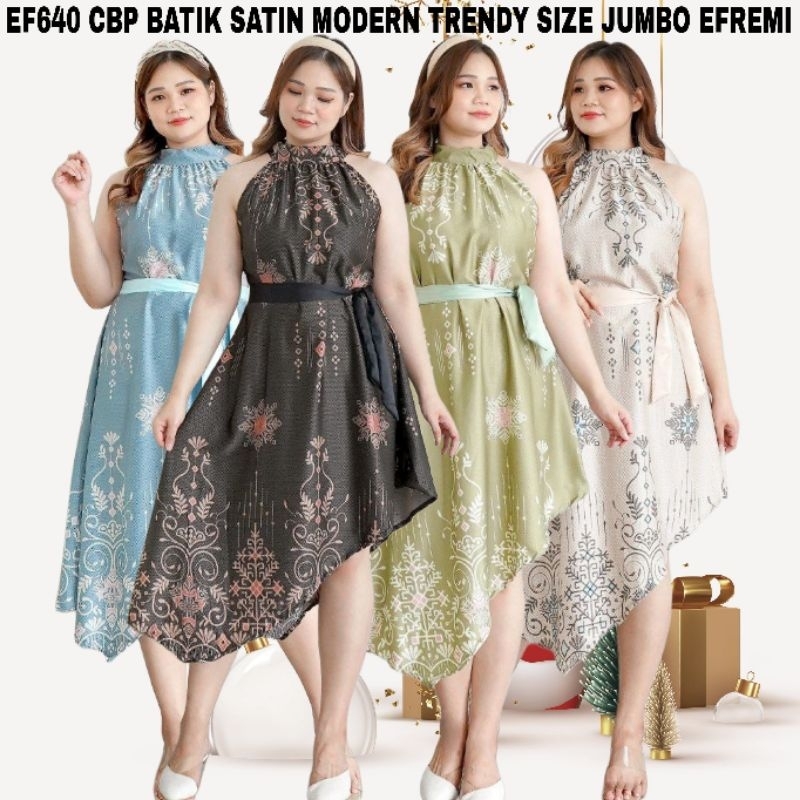 Jual EF640 CBP DRESS BATIK MODERN TANPA LENGAN XXL PUS SIZE/ DRESS BATIK PARTY TRENDY MODERN ...