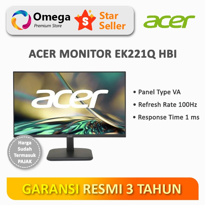 Jual Monitor Acer EK221Q HBI 22" FHD 100Hz 1ms | Shopee Indonesia